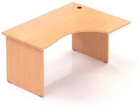 Kancelářský rohový stůl pravý Komfort, dřevěná podnož, 140x70/100x76 cm BKA18 11