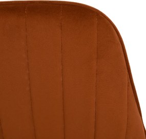 Jídelní křeslo BONANZA - látka Velvet, terakota / černá