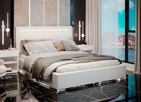 K&M postele Boxspring postel INFINITY s úložným prostorem a LED a USB Velikost postele: 180 × 200 cm, Výběr matrace: Taštičková zónová matrace - měkk…