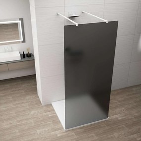 Polysan Esca - Sprchová stěna Walk-In 120x210 cm, Antidrop, kouřové matné sklo/bílá ES1412-07