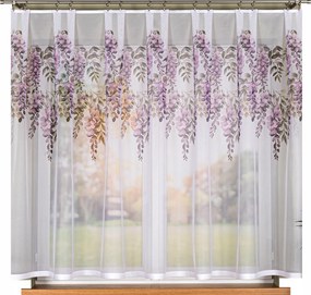 Wisteria hotová záclona, tištěná, vel 500 x 170 cm (s lemováním)