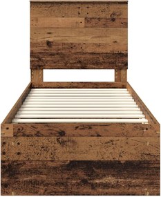 Rám postele s čelo Staré dřevo 75 x 190 cm Masivní borové dřevo 3411080