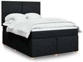 Box spring postel s matrací černá 160x200 cm textil 3293626