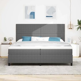 Postel s boxspringem s čelo Světle šedá a bílá 200 x 200 cm 3337571