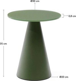 Kulatý odkládací stolek se skleněnou deskou ø 30 cm Wilshire – Kave Home