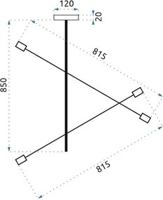 Toolight - Nastavitelná stropní lampa dvouramenná 4xE27 60W APP479-4C, zlatá, OSW-00611