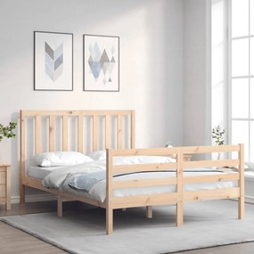 Rám postele s čelem 140 x 200 cm masivní dřevo,  3193791