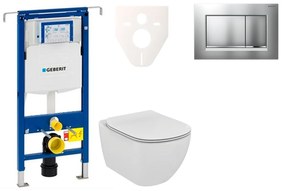 Cenově zvýhodněný závěsný WC set Geberit do lehkých stěn / předstěnová montáž+ WC Ideal Standard Tesi 111.355.00.5NE7