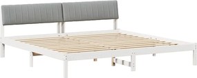 Rám postele s čelo Bílá a světle šedá 200 x 200 cm 3394352