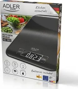 Adler AD 3183b černá / Kuchyňská váha / Přesnost 1 g / Maximálně 5 kg