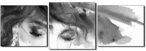 Obraz na plátně - Ženský portrét akvarel reprodukce - panoráma 5278QD (120x40 cm)