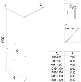 Bezrámová sprchová zástěna REA FLEXI BRUSH COPPER 110 cm, měď kartáčovaná/hnědá kouřová - bez vaničky