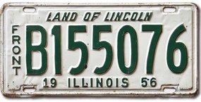 Americká SPZ Illinois 1956 Land of Lincoln B155076