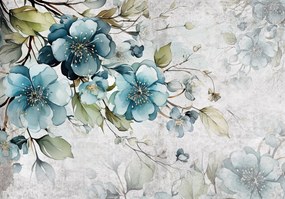 Postershop Fototapeta vliesová: Turquoise Flowers - 152,5x104 cm