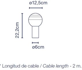 Marset A691-002 Dipping Light, stolní lampička s modrými tóny, 3,4W LED 2700K, výška 22,2cm