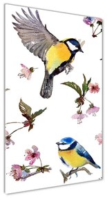 Wallmuralia Vertikální Foto obraz fotografie na skle Ptáci a květiny 50x100