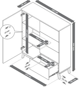 Tchibo - Komoda - barva: bílá