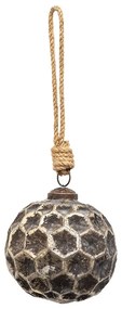 Měděná antik skleněná ozdoba Hexagon Copper M - Ø 10*10 cm