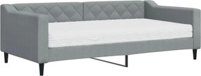Válenda s matrací světle šedá 90 x 190 cm textil 3197418