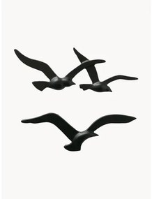 Sada kovových nástěnných dekorací ve tvarů ptáků Birdy, 2 díly