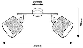 Rabalux 3245 - Bodové svítidlo MIGUEL 2xE14/40W/230V