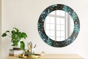 Kulaté dekorativní zrcadlo Exotické listy fi 50 cm