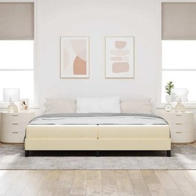 Postel s boxspringem Krémová 200 x 200 cm textil 3398519