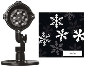 Venkovní dekorativní projektor - rotující motiv, 4 velké sněhové vločky