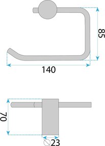 Rea Otto, nástěnný držák na toaletní papír A62309BRG, měděná matná , REA-42019
