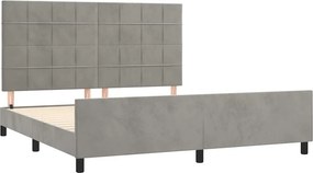 Rám postele bez matrace světle šedý 160 x 200 cm samet 3125763