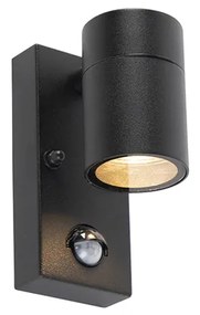 Venkovní nástěnné svítidlo černé s pohybovým senzorem IP44 - Solo