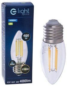 Dekorační LED žárovka E27 teplá 2700k 4w 470 lm