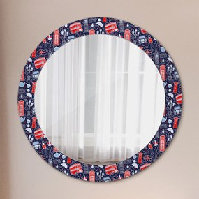 Kulaté zrcadlo tištěný rám Londýnský symbol fi 70 cm