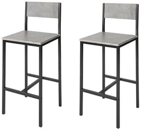 Sobuy SoBuy FST53-HGx2 Sada 2 barových židlí s opěradlem Pultové židle s podnožkou výška sedáku 67 cm 38x95x40cm