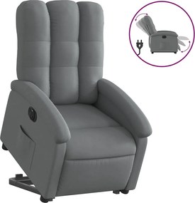 Elektrické zvedací polohovací křeslo tmavě šedé textil 3204117