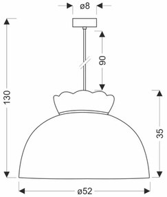 Lustr na lanku ROSSINI 1xE27/40W/230V