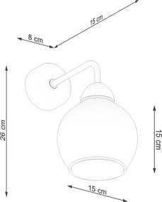 Černé nástěnné svítidlo ø 15 cm Grande – Sollux