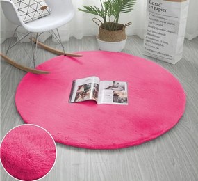 TZ Tmavě růžový kulatý koberec Rabbit Rozměr: 90 cm