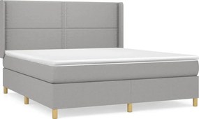 Box spring postel s matrací světle šedá 180 x 200 cm textil 3131929