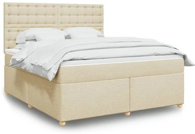 Box spring postel s matrací krémová 180x200 cm textil 3293678