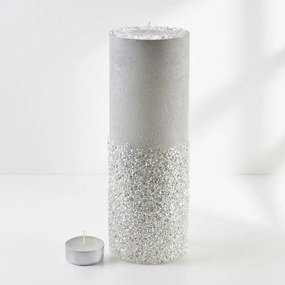 Velký moderní svícen Diament 36 cm bílý