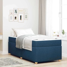 Rám postele s matrací Modrá 90 x 190 cm textil 3399327
