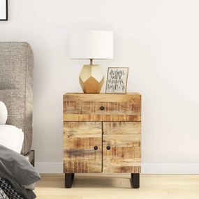 Noční stolek 50x33x60 cm masivní mangovník a kompozitní dřevo - Default Title