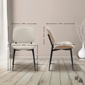 Konferenční židle Tiffin látka – přírodní/krémová
