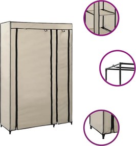 Skládací šatní skříň krémová 110 x 45 x 175 cm textil 282422