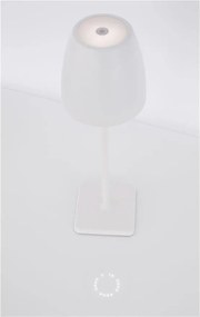 NV 9121911 Venkovní stolní lampa COLT bílý litý hliník a akryl LED 2W 3000K IP54 62st. 5V DC vypínač na těle USB kabel stmívatelné - NOVA LUCE