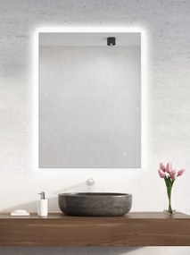 Zrcadlo do koupelny s LED osvětlením - 60 x 80 cm se senzorem - Ambiente