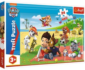 Trefl Puzzle Maxi Zábava na dece Paw Patrol/Tlapková patrola 24ks 60x40cm v krabici 40x27x4,5cm