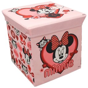 Úložný box na hračky MINNIE MOUSE 30x30 cm růžový