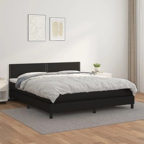 Box spring postel s matrací černá 160x200 cm umělá kůže,  3141071